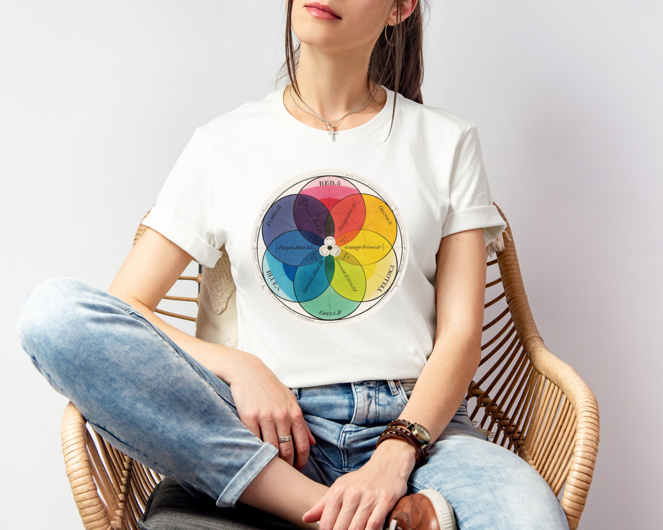 Color Wheel T-shirt, Artist Shirt, Graphic Designer Tee, Unisex Vintage ...
