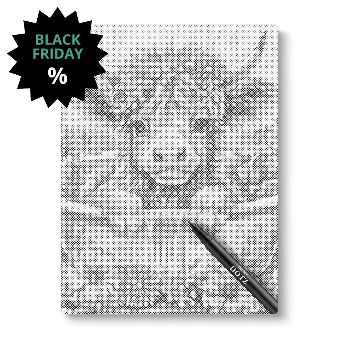 Calf in Barrow Dot Art Kit: Pointillism Canvas DIY Dotted Painting - Etsy