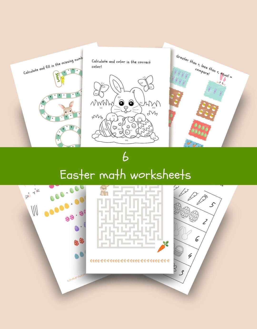 Easter Math Worksheets - Addition, Subtraction to 10 & Labyrinth (PDF ...