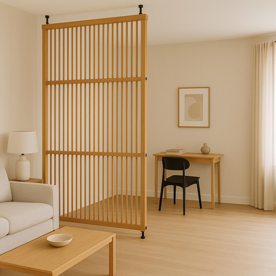 Japandi Style Room Dividers Wooden Glass Partitions for Modern ...