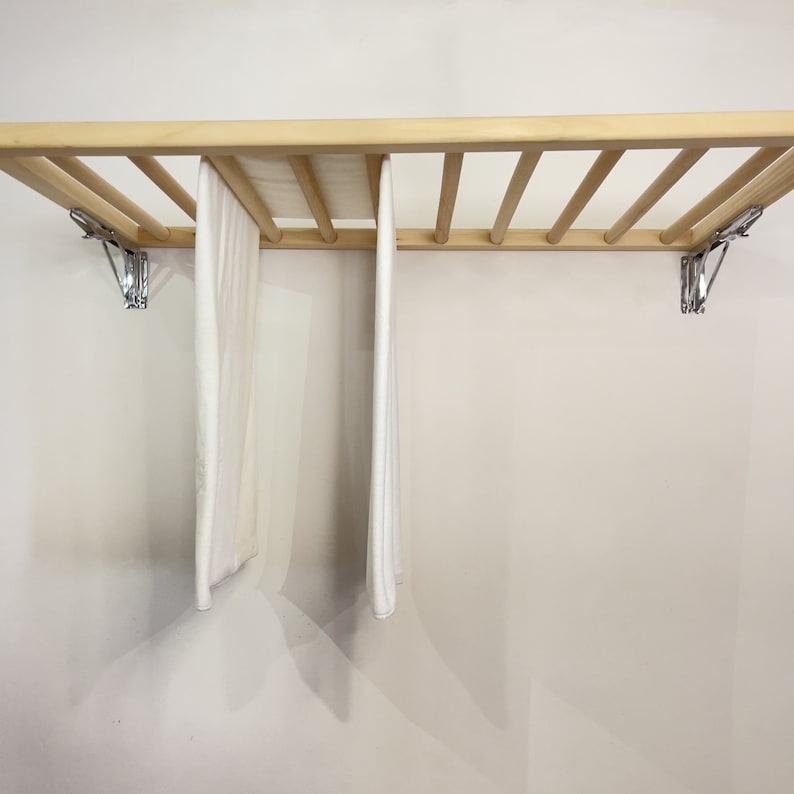 Wall Mounted Wooden Drying Foldable Clothes Rack - Etsy
