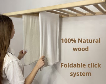 Beadboard Drying Rack Wall Mounted Clothes Airer Laundry Room Airer ...