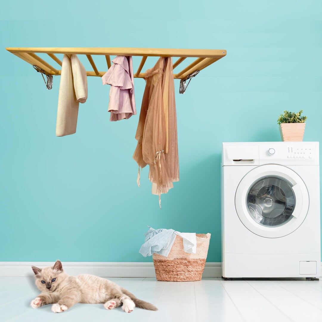 Ceiling Mounted Clothes Drying Rack With Double Pulley System for ...