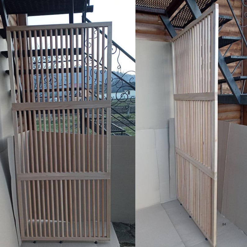 Sliding Door Room Divider, Rotating Slat Wall, Functional Space ...