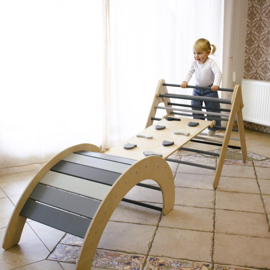 Triangle and Ramp, Montessori Gym, Climbing Set of 3, Climbing Arch ...