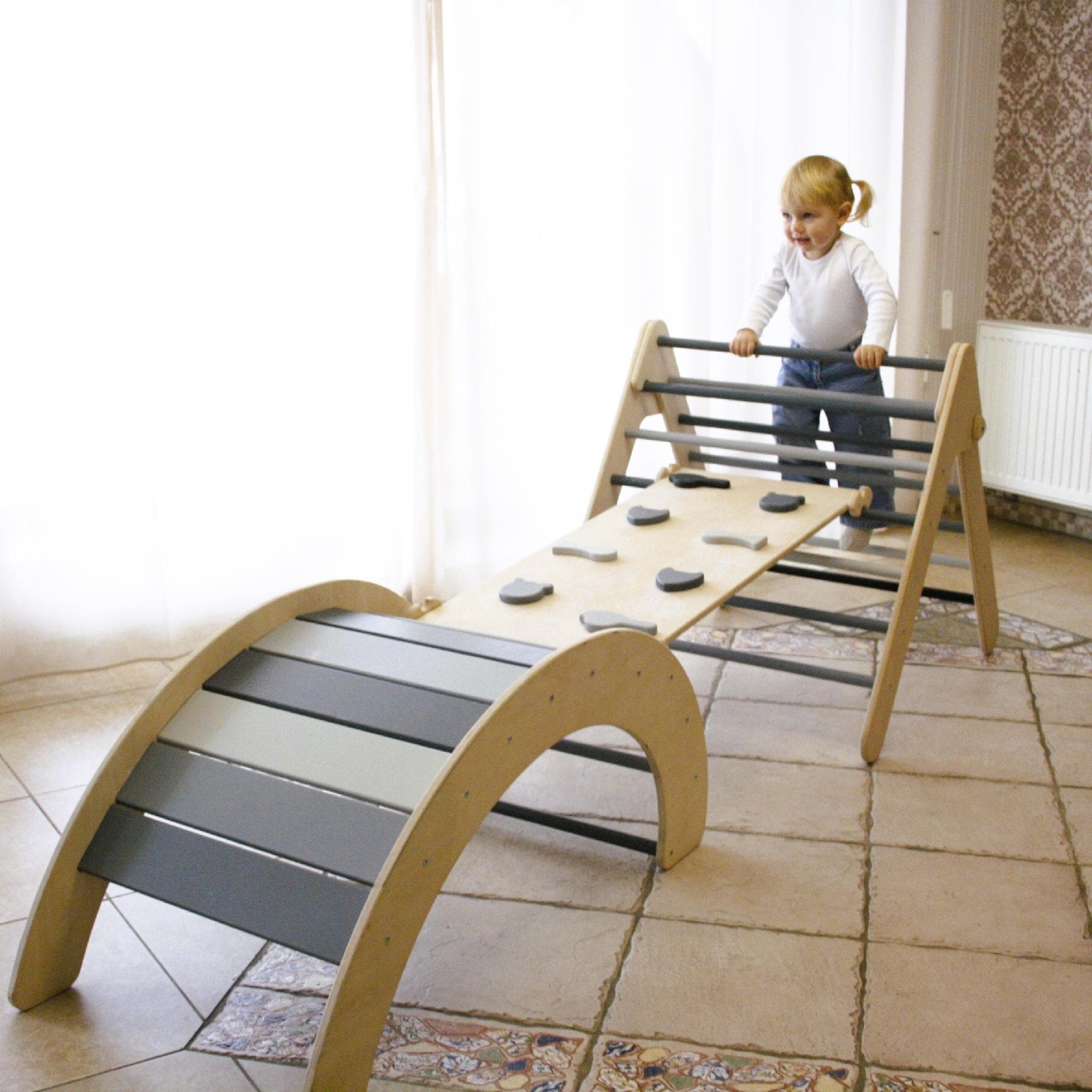 Triangle and Ramp, Montessori Gym, Climbing Set of 3, Climbing Arch ...