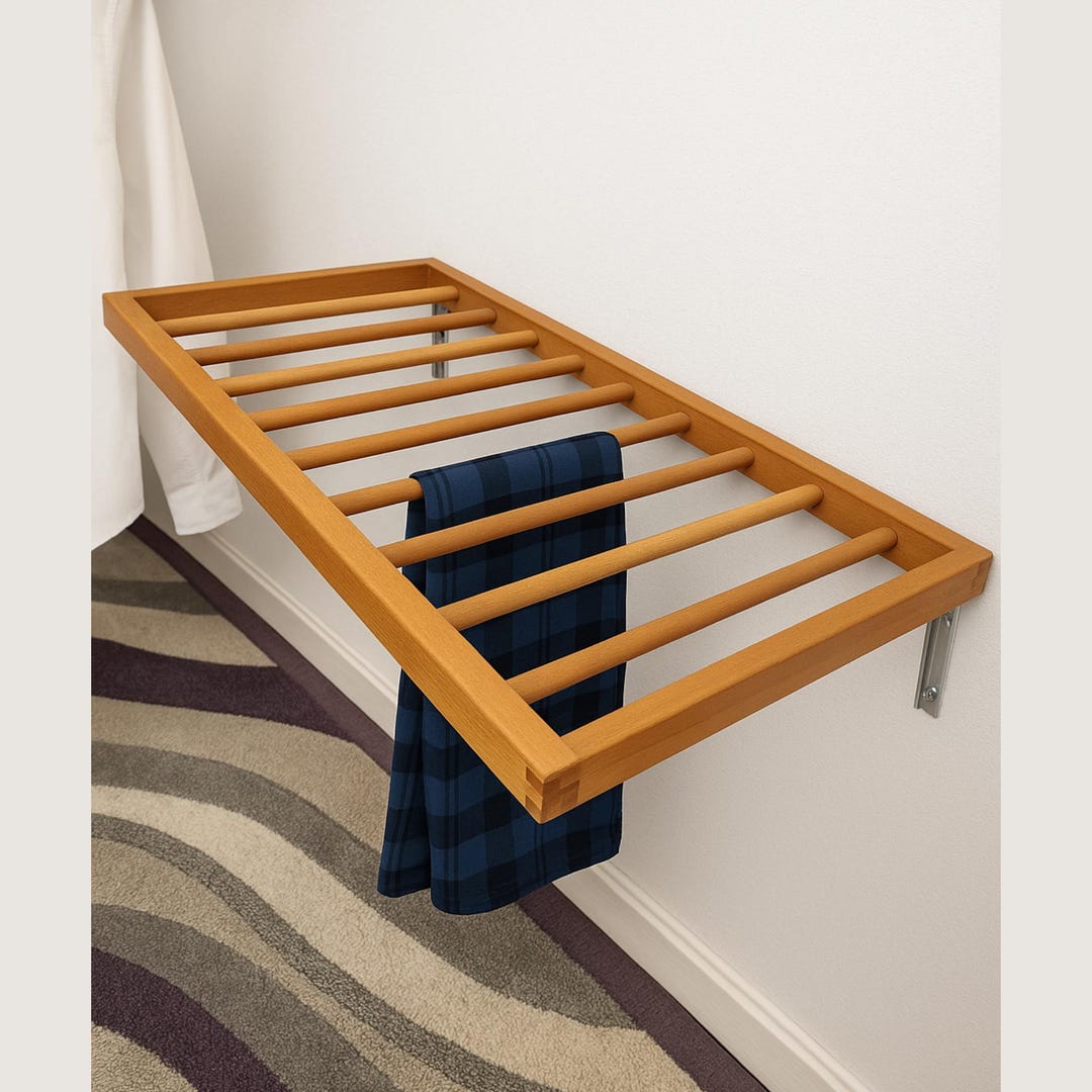 Fold up Drying Rack Space Saving Airer Wall Mounted Clothes Compact ...