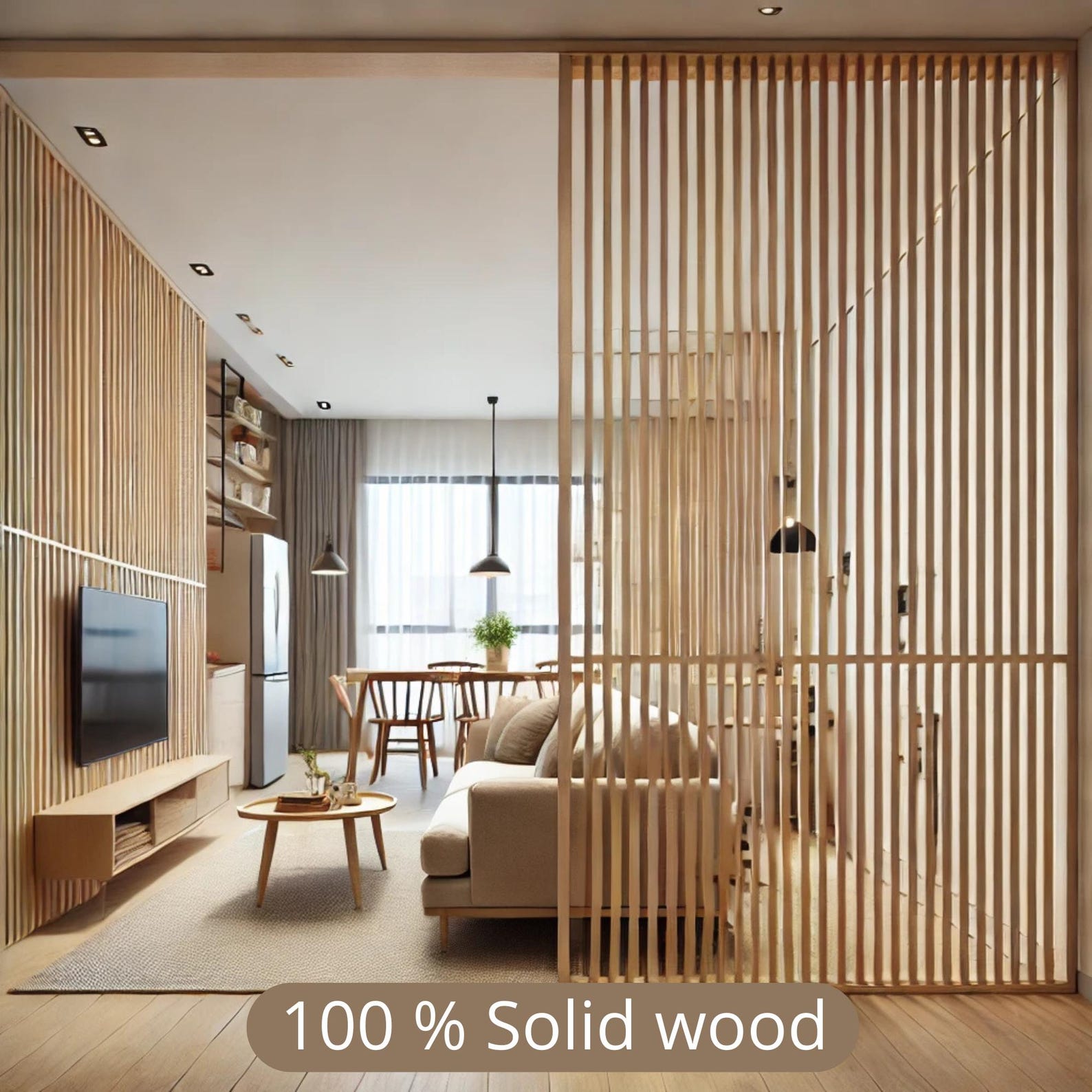 Room Divider Modern Japandi Style Wood Partition for Open Spaces - Etsy