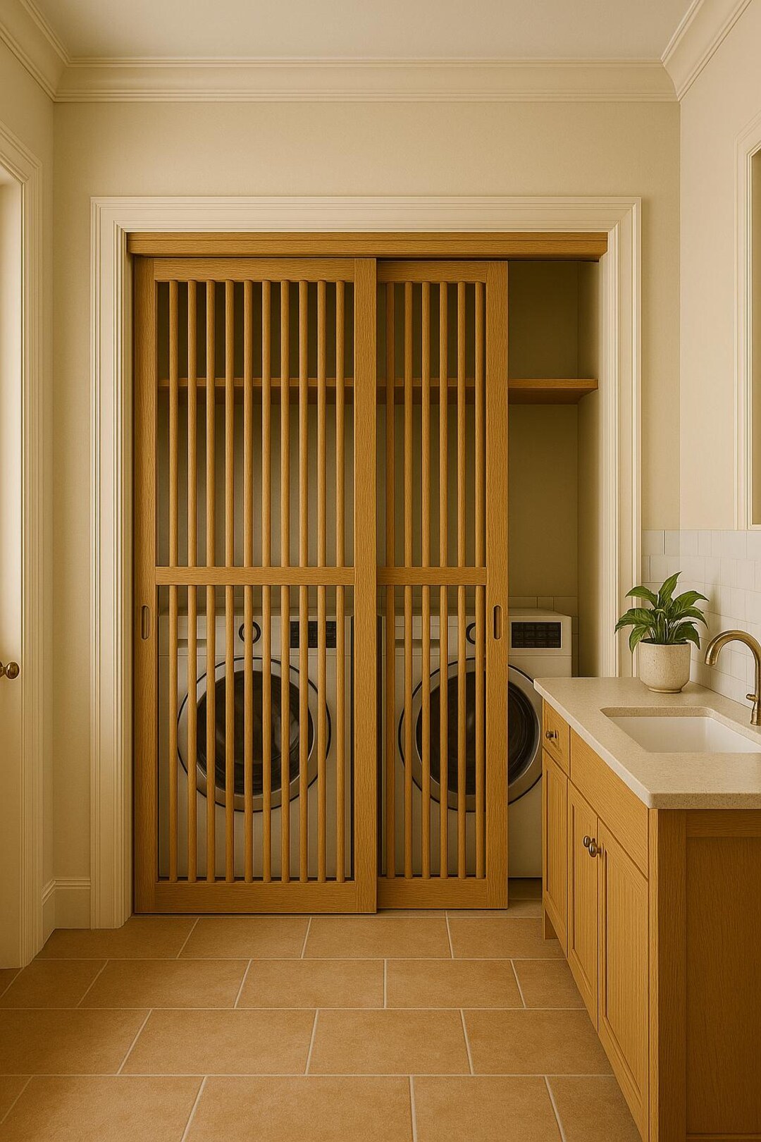 Compact Laundry Sliding Door, Modern Divider for Small Utility Rooms - Etsy