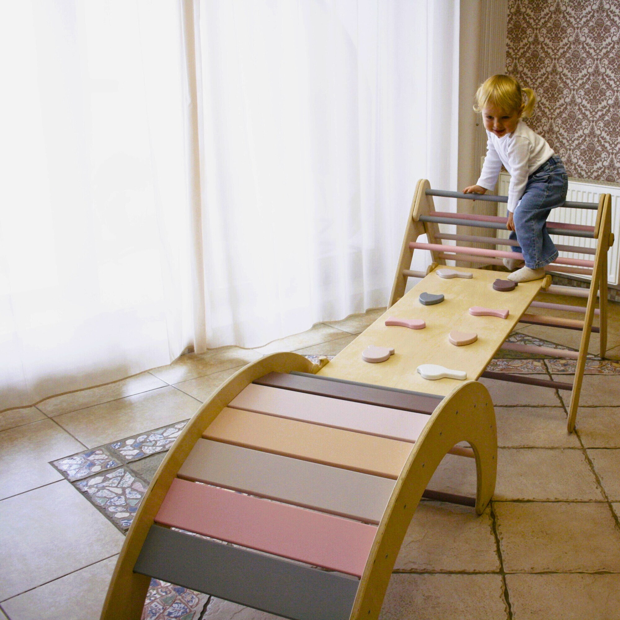 Triangle and Ramp, Montessori Gym, Climbing Set of 3, Climbing Arch ...