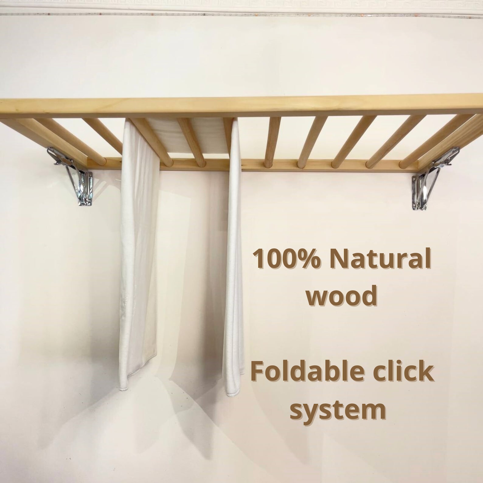 Wooden Clothes Airer Wall Hanging Rack Pulley Maid - Etsy