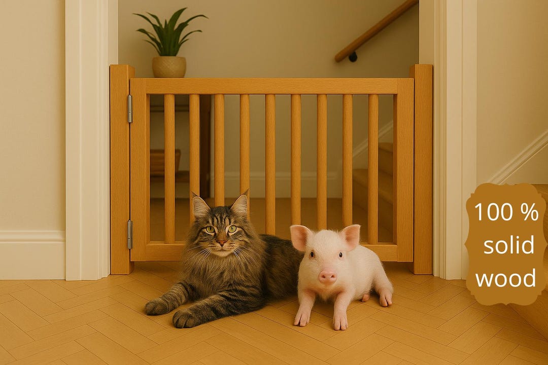 Solid Wood Stair Barrier Montessori Aesthetic Gate for Babies and Pets ...