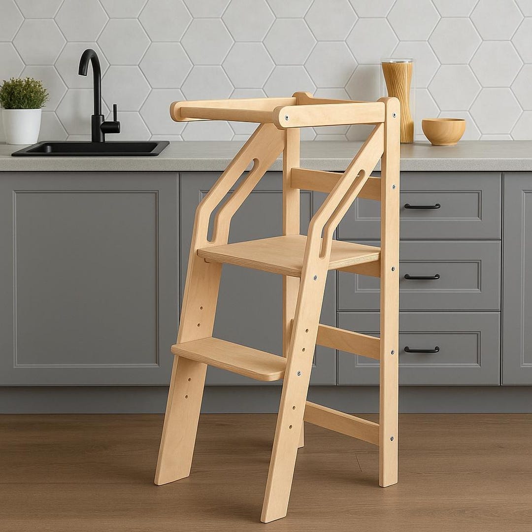 Toddler Counter Stool Height Adjustable Step for Kitchen and Play - Etsy