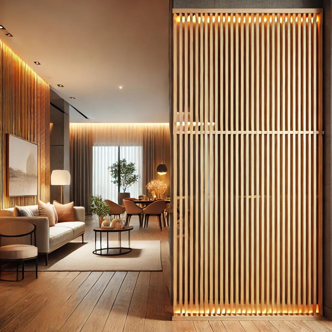 Customizable Room Dividers, Rotating Wood Slats and Adjustable Privacy ...