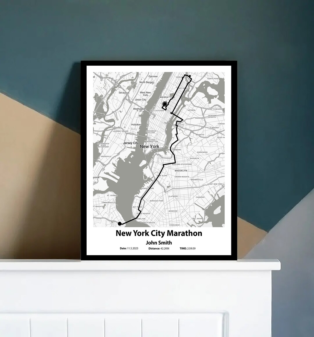 New York City Marathon Route Map Poster Digital Download - Etsy