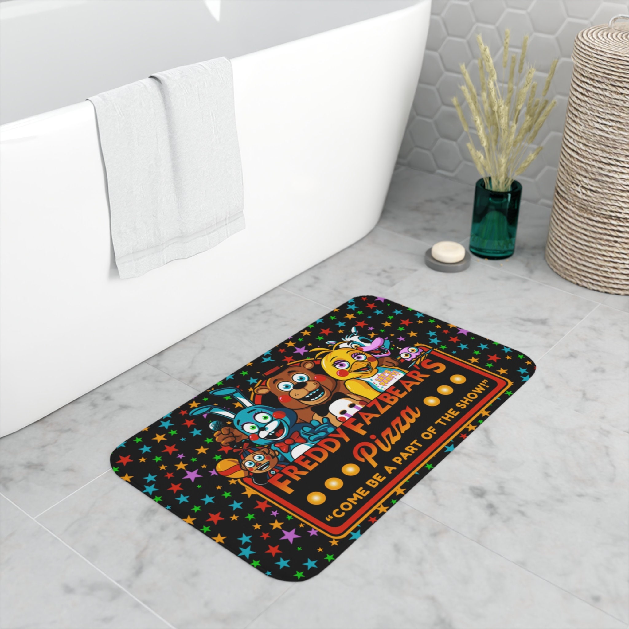 FNAF Inspired Bath Mat, Five Nights at Freddys Bath Mat, Kids Bathroom ...