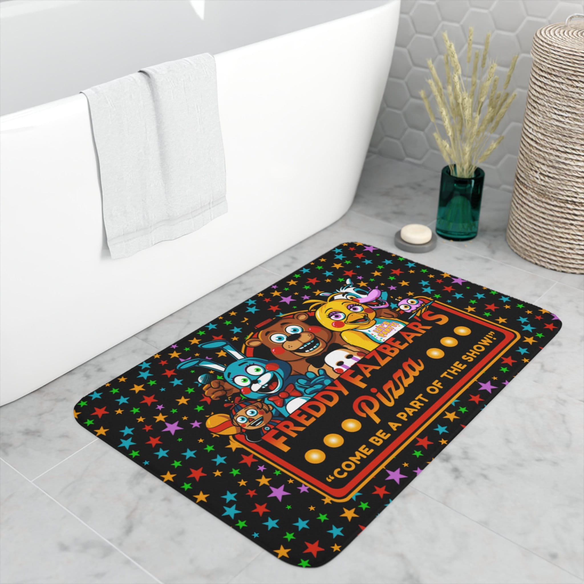 FNAF Inspired Bath Mat, Five Nights at Freddys Bath Mat, Kids Bathroom ...