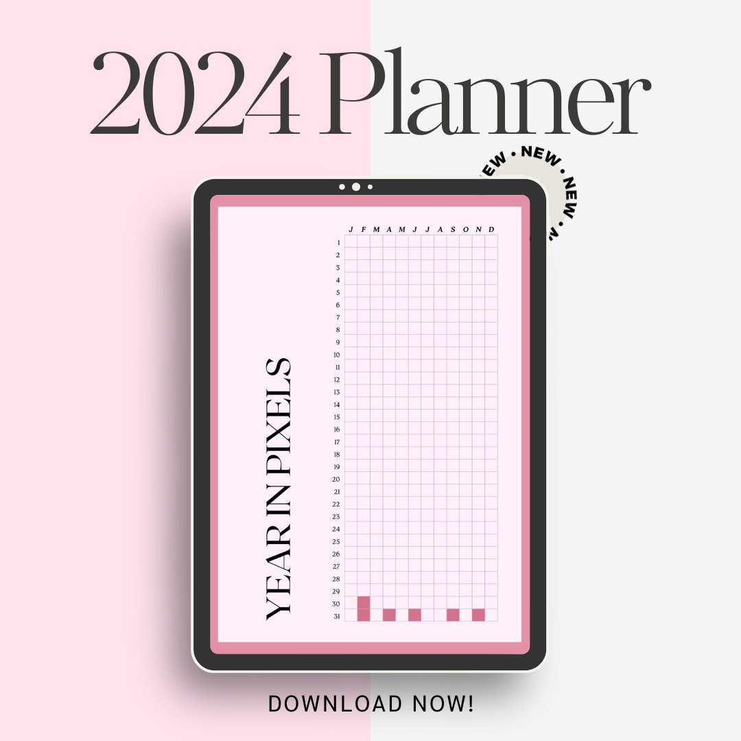 Digital Planner/calendar 2024 - Pink Flower Personal Weekly Planner - Etsy