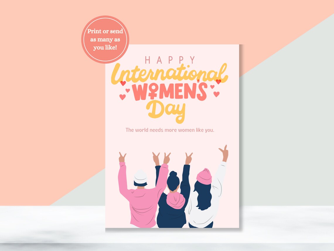 International Women's Day Card Printable Happy Women's History Month ...