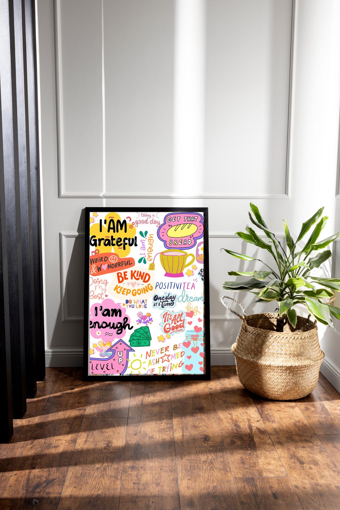 Daily Affirmations Poster, Printable Illustration Wall Art for Therapy Office, Positive Daily ...