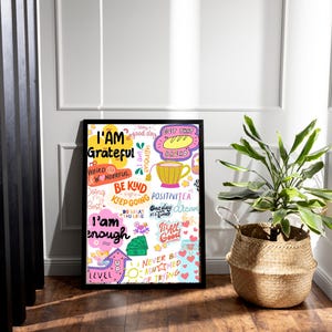 Daily Affirmations Poster, Printable Illustration Wall Art for Therapy ...