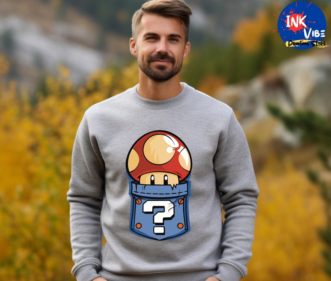 Super Mario Character Sweatshirt, Super Mario Shirt, Super Mario Gaming ...