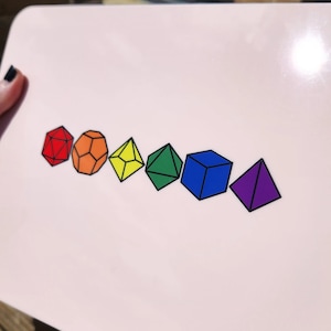 Color Spectrum Dice Car Window Decal Polyhedral LGBT Dice Set Sticker ...
