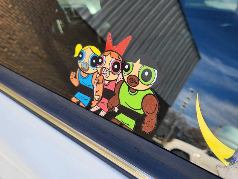 Powerpuff Thugs Car Decal | Cartoon Meme Laptop Sticker | Imposter ...
