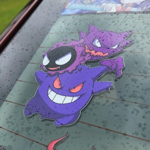 Gastly Haunter Gengar Car Decal: Waterproof Gen 1 Ghost Family Sticker ...