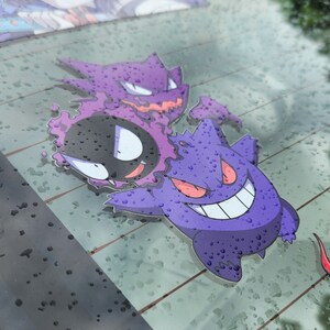 Gastly Haunter Gengar Car Decal: Waterproof Gen 1 Ghost Family Sticker ...