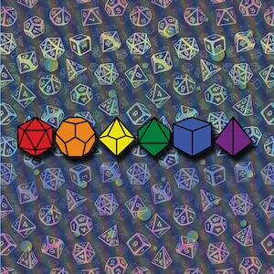 Color Spectrum Dice Car Window Decal Polyhedral LGBT Dice Set Sticker ...