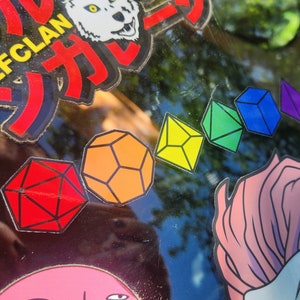 Color Spectrum Dice Car Window Decal Polyhedral LGBT Dice Set Sticker ...