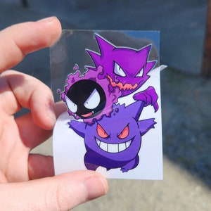 Gastly Haunter Gengar Car Decal: Waterproof Gen 1 Ghost Family Sticker ...