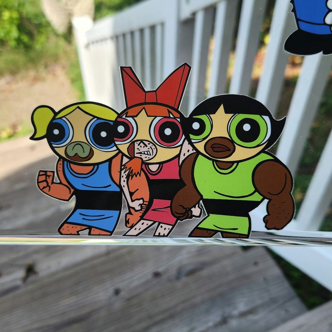 Powerpuff Thugs Car Decal | Cartoon Meme Laptop Sticker | Imposter ...