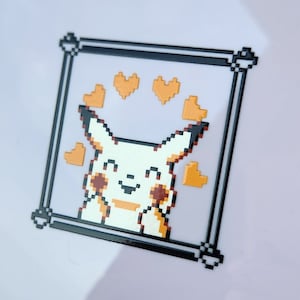 Happy Pika Sticker: GBC Yellow Version Pixel Art Anime Decal - Etsy