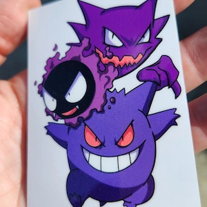 Gastly Haunter Gengar Car Decal: Waterproof Gen 1 Ghost Family Sticker ...