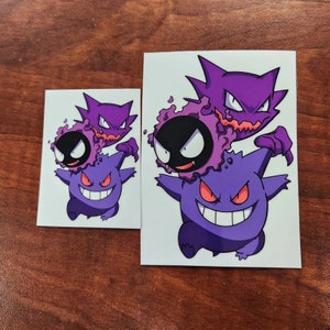 Gastly Haunter Gengar Car Decal: Waterproof Gen 1 Ghost Family Sticker ...