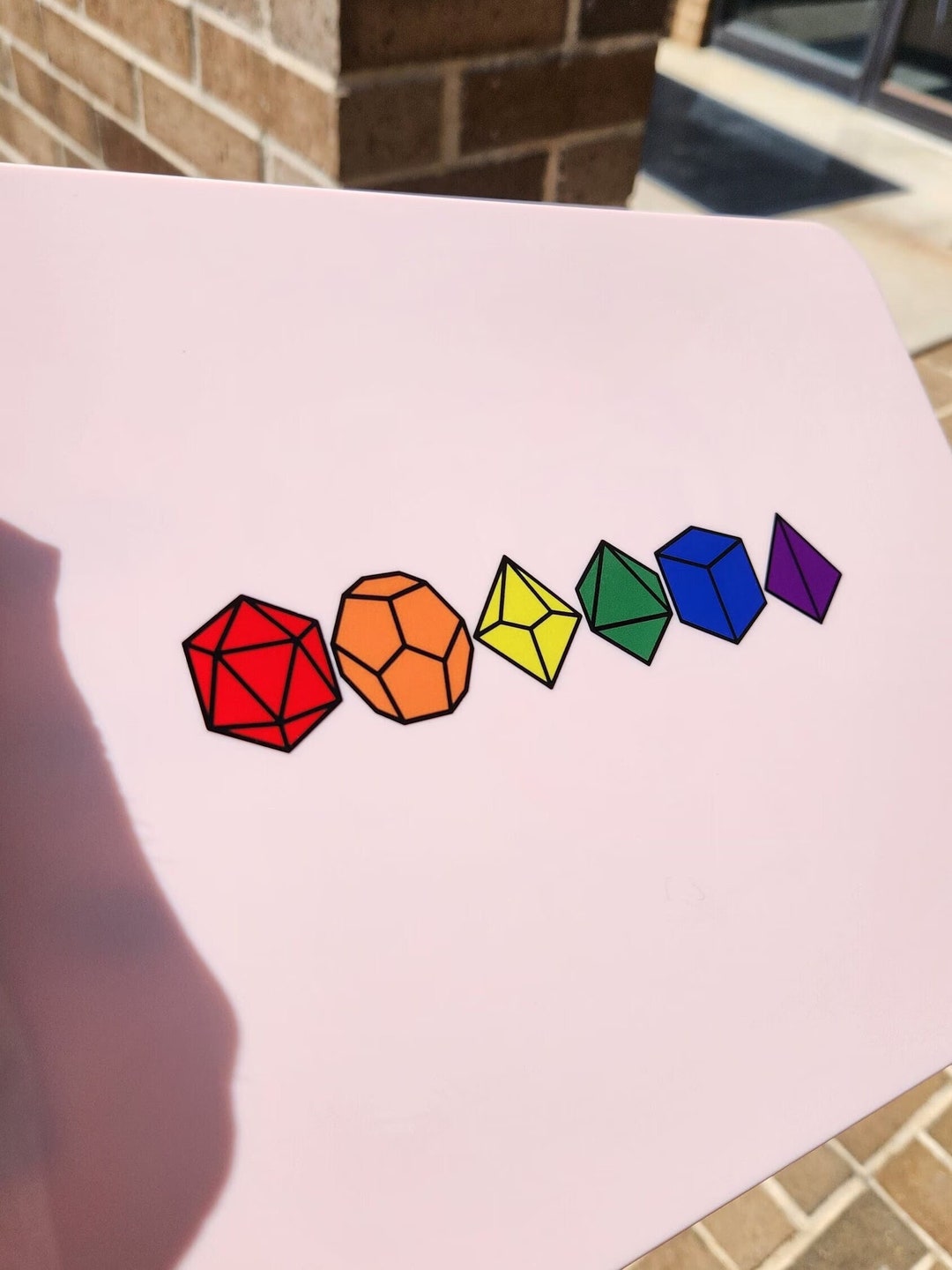 Color Spectrum Dice Car Window Decal Polyhedral LGBT Dice Set Sticker ...