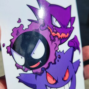 Gastly Haunter Gengar Car Decal: Waterproof Gen 1 Ghost Family Sticker ...