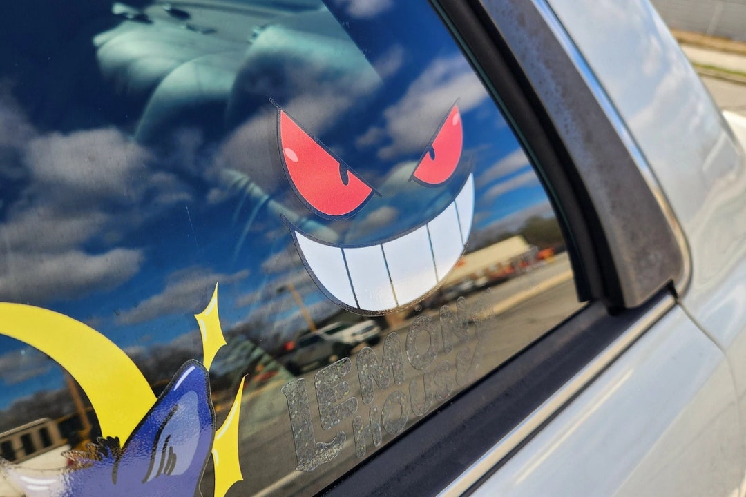Waterproof Gengar Face Car Decal Ghost Type Laptop Sticker Spooky ...