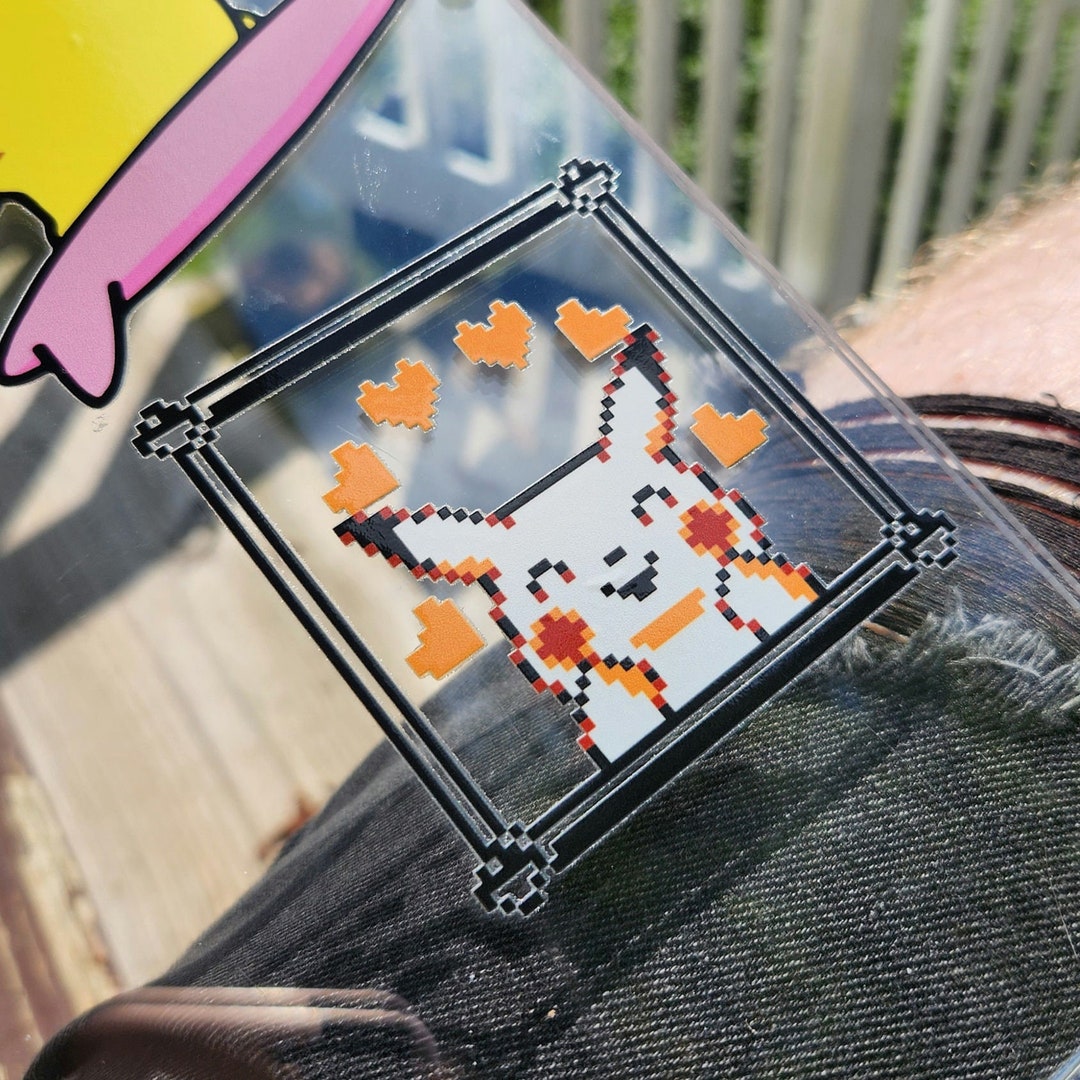 Happy Pika Sticker: GBC Yellow Version Pixel Art Anime Decal - Etsy