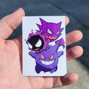 Gastly Haunter Gengar Car Decal: Waterproof Gen 1 Ghost Family Sticker ...