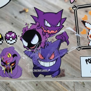 Gastly Haunter Gengar Car Decal: Waterproof Gen 1 Ghost Family Sticker ...