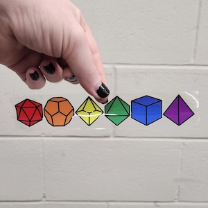Color Spectrum Dice Car Window Decal Polyhedral LGBT Dice Set Sticker ...