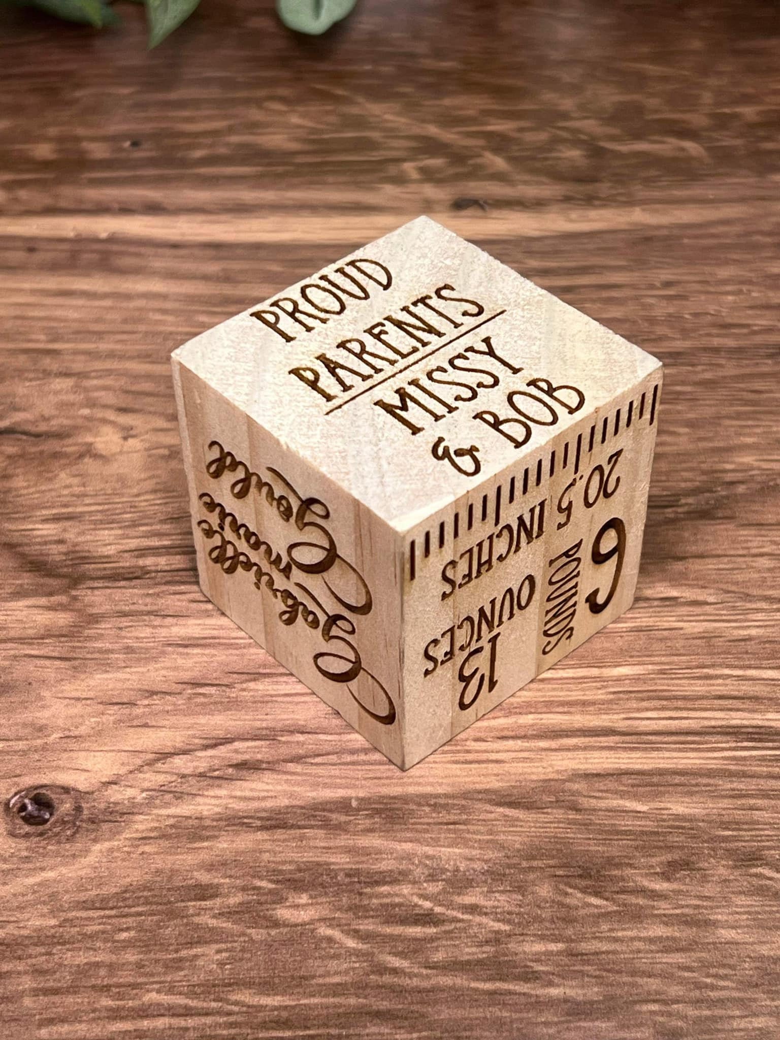 Custom Engraved Wood Baby Block , Wood Block, Baby Block , Engraved ...