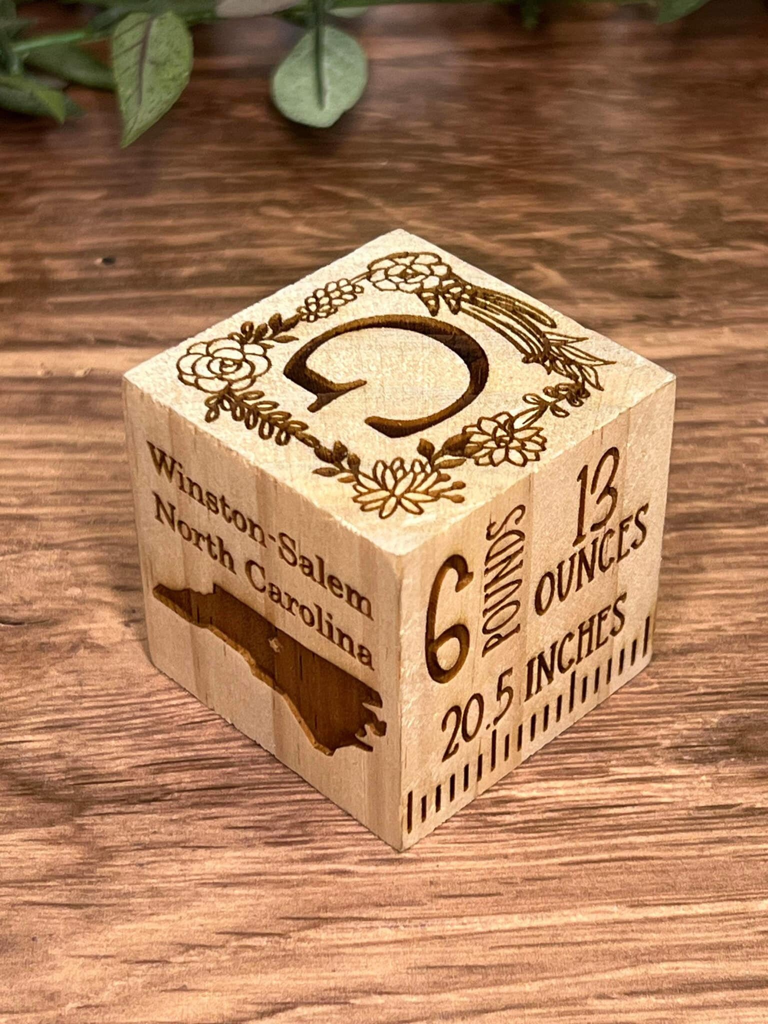 Custom Engraved Wood Baby Block , Wood Block, Baby Block , Engraved ...