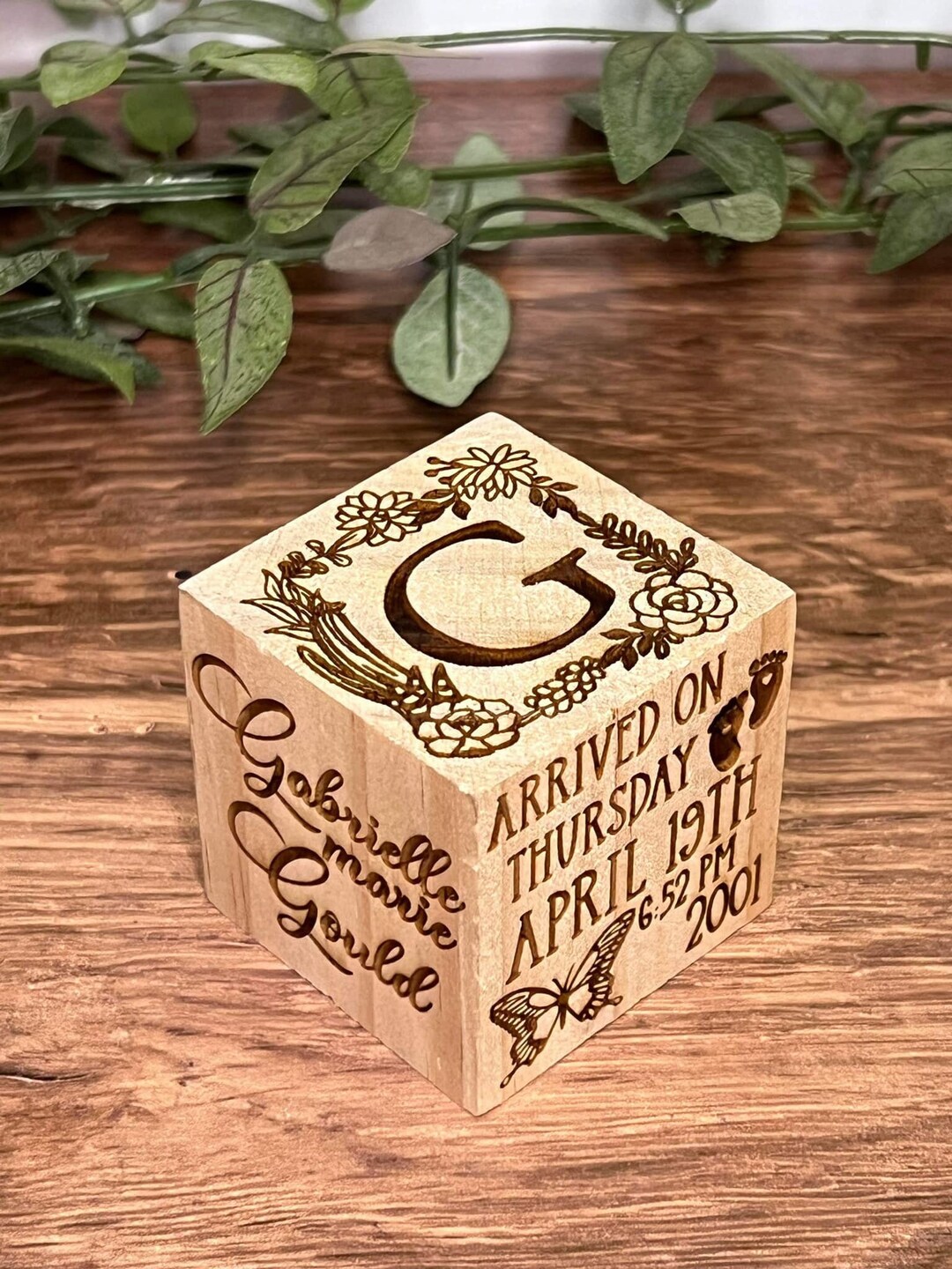 Custom Engraved Wood Baby Block , Wood Block, Baby Block , Engraved ...