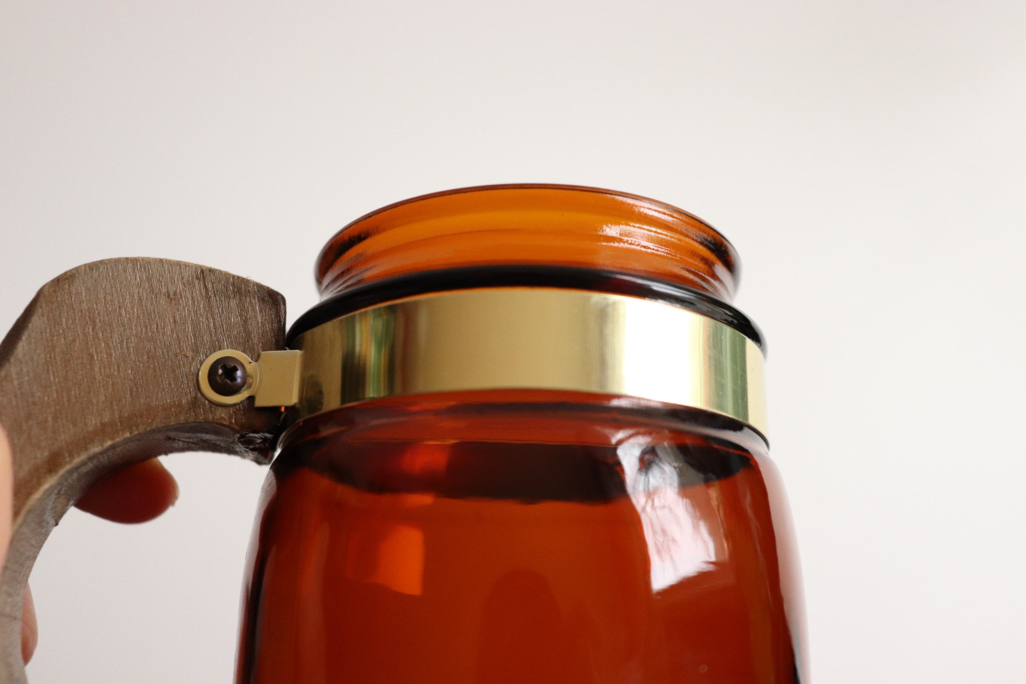 Vintage Siestaware Barrel Mugs Set of 6 With Wooden Display Rack Amber ...