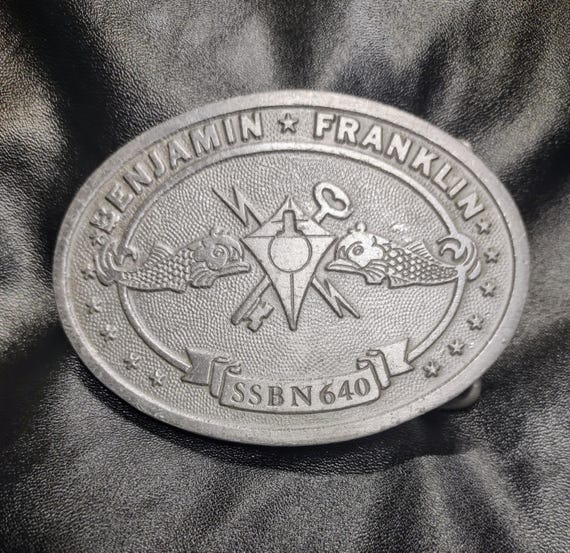 USS Benjamin Franklin SSBN 640 Submarine Metal Belt B… - Gem