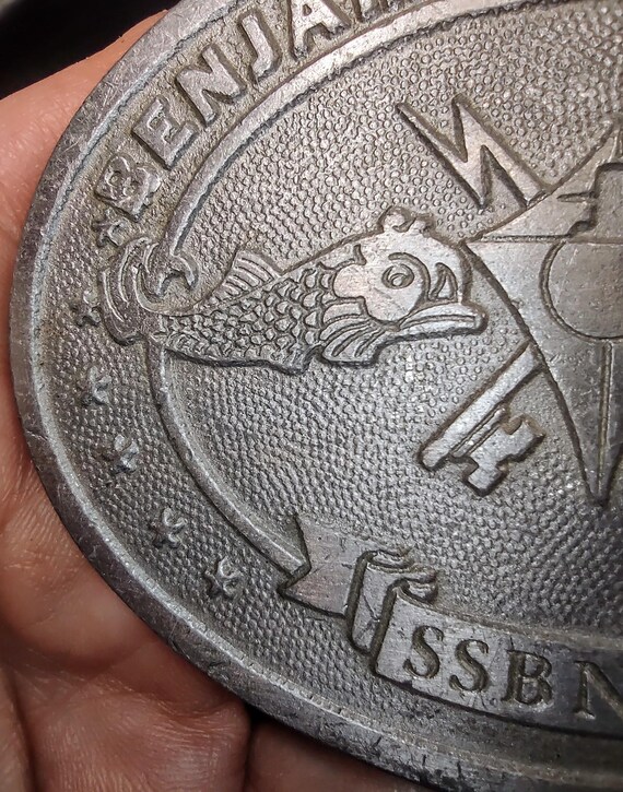 USS Benjamin Franklin SSBN 640 Submarine Metal Belt B… - Gem